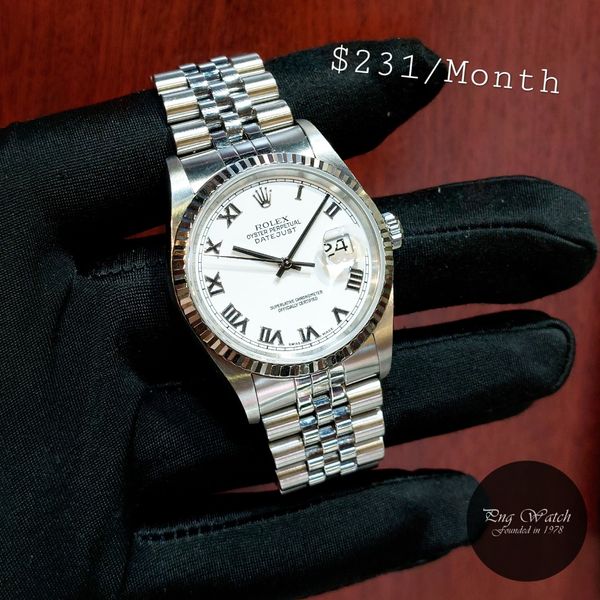 Rolex 36mm 16234 White Roman Datejust (F)(Grab & Go) | WatchCharts Marketplace