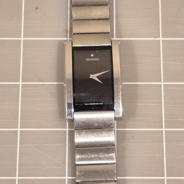 Movado Unisex La Nouvelle Classic Museum Rectangular Stainless Steel ...