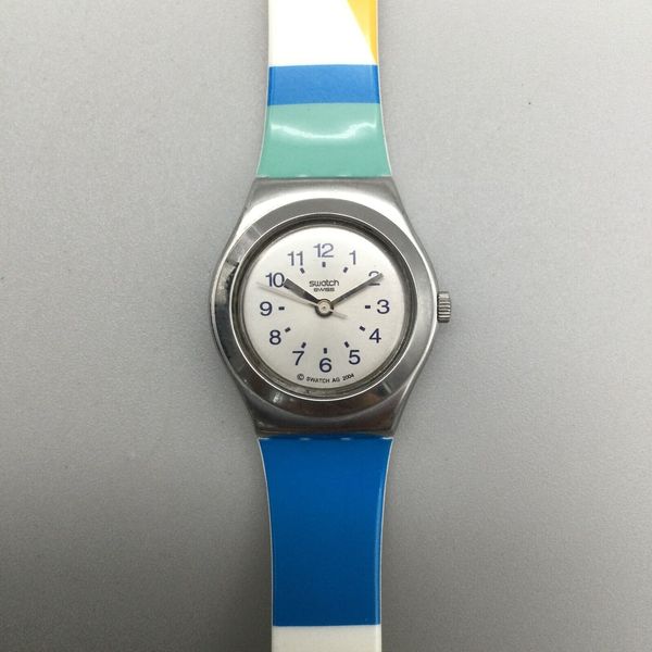 Vintage Swatch Irony Watch Women 25mm Silver Tone Swiss Made 2004 New ...