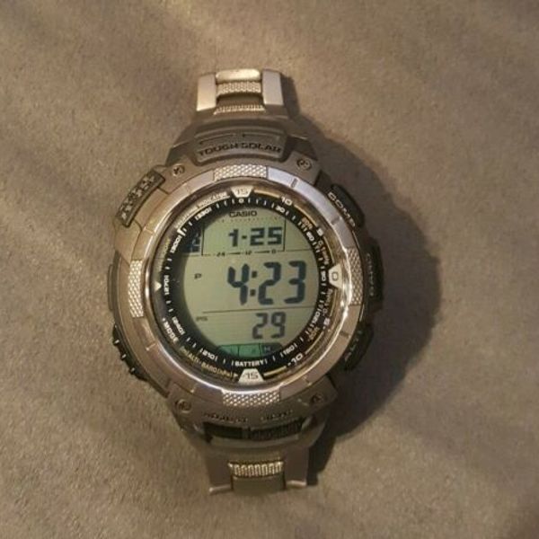 WORKING CASIO Pathfinder PAW-1100T 3043 Solar Men's Sport Watch Protrek ...