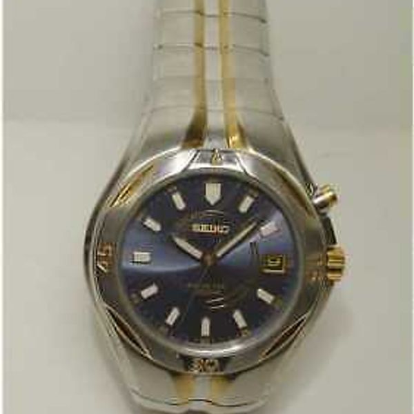 Seiko Kinetic 100M 5M62-OD30 Wristwatch Runs Excellent Blue Dial ...