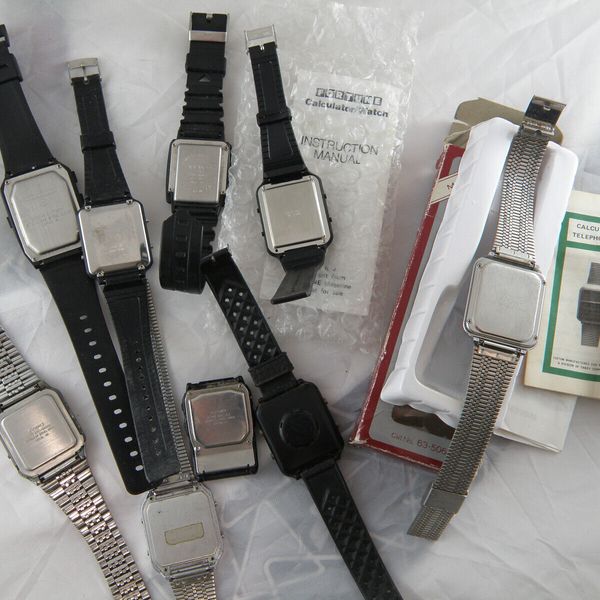 Vintage 80's Calculator Watch Lot Casio Texas Instruments Micronta x9 ...