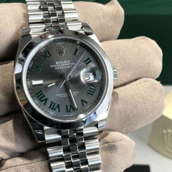 ROLEX Datejust 41mm 126300 Wimbledon Jubilee slate face 2019 full set ...