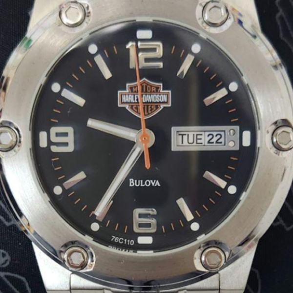 Bulova Harley-Davidson Watch Black Dial Quartz 43mm Stainless Steel ...