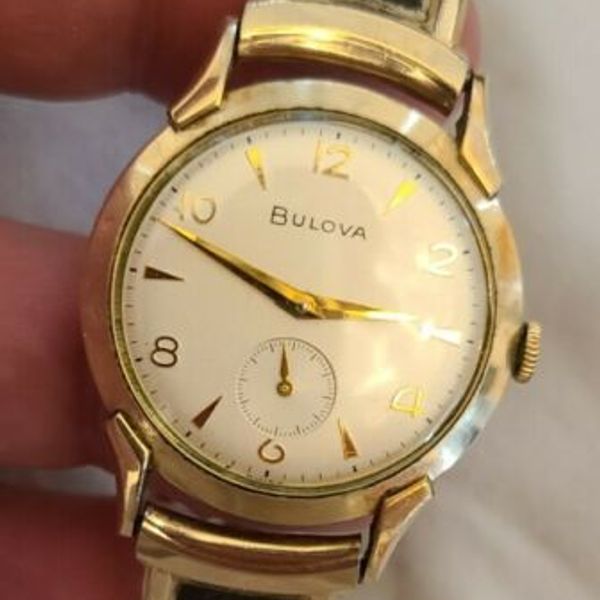 1958 BULOVA L8 SENATOR WIND UP THIN MENS WATCH ORIGINAL BAND LOVELY ...