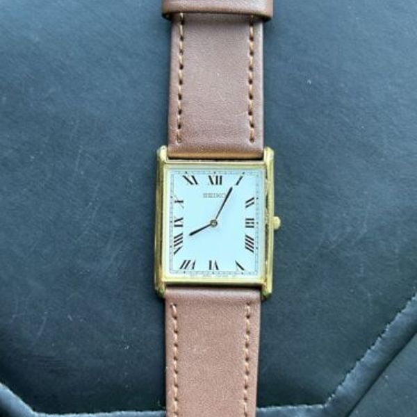 Vintage Seiko V700-5K39 Men's Tank Quartz Classic Roman Thin Dress Watch RARE!!! | WatchCharts ...