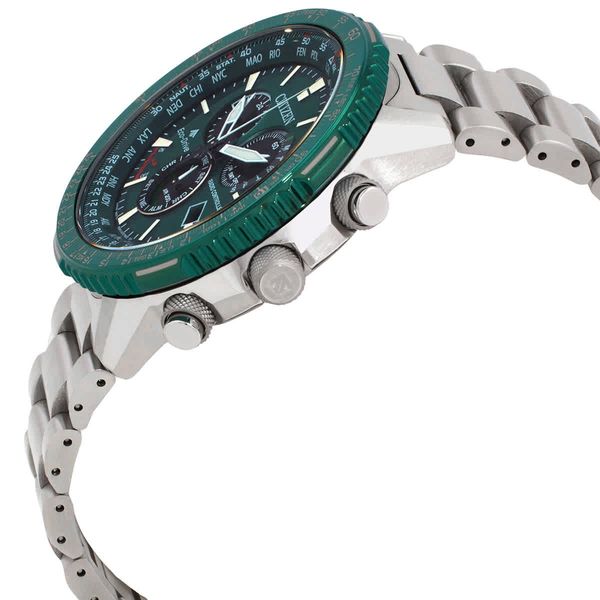 Citizen Promaster Air A-T World Time Chronograph GMT Green Dial Men's ...