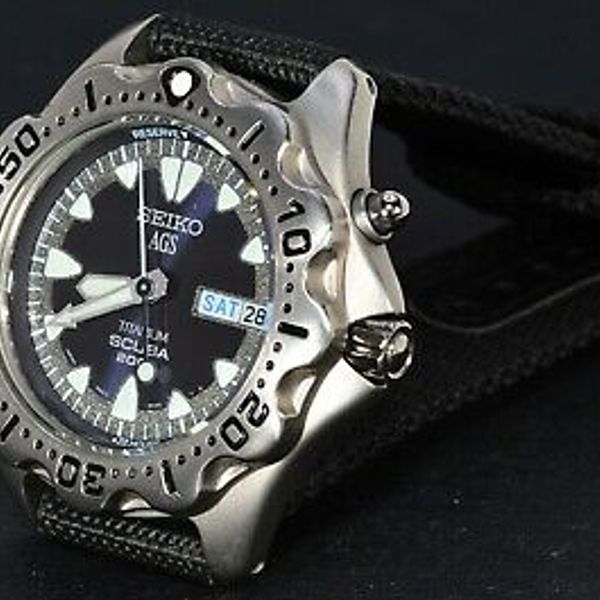 Seiko 5M23-6B40 SBBW023 Dark Blue dial Scuba 200m Diver AGS/Kinetic ...