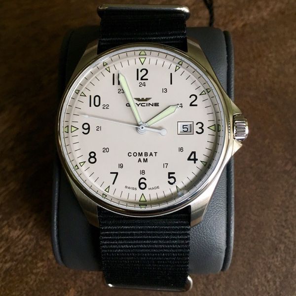 SOLD: Glycine Combat 6 Vintage white/silver - LNIB + EXTRAS ...