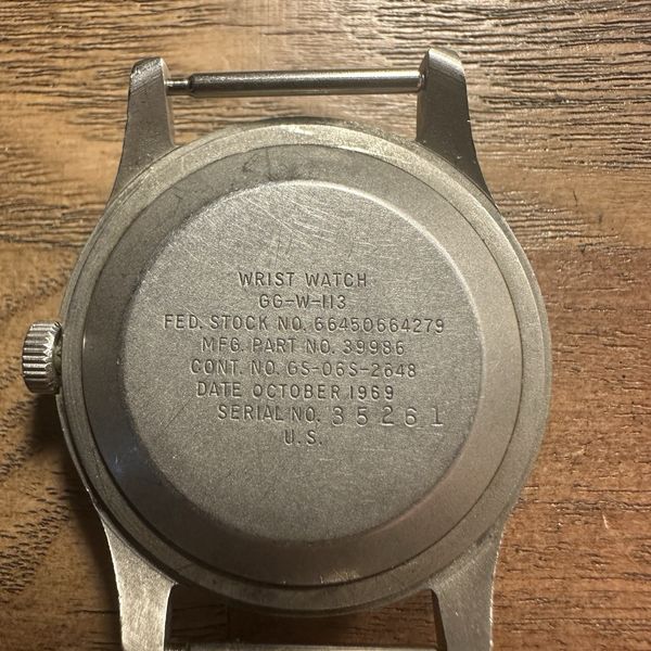 Vietnam War Issued Hamilton US military Pilot watch GG-W-113 -October ...