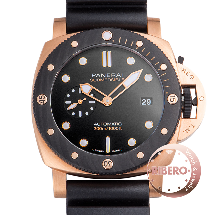 OFFICINE PANERAI Submersible Gold Tech Oro Carbo PAM01070 [Used ...