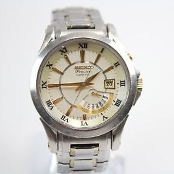 Mens SEIKO Premier Kinetic WRISTWATCH Ref. 5M54-0AA0 Working ...