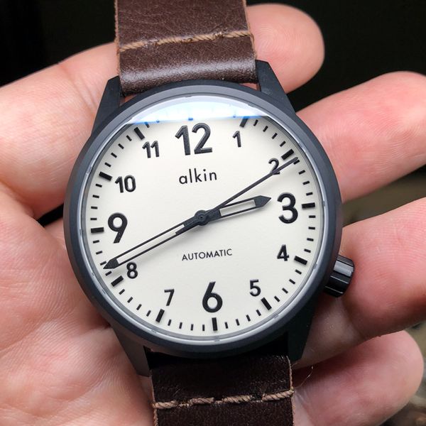 FS: BNIB Alkin Model One Automatic watch, white all-lume dial, 42mm ...