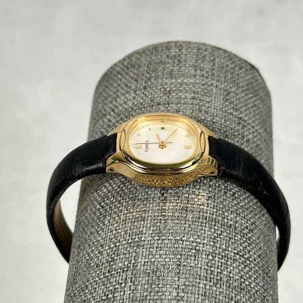 Timex Watch Womens 19mm MOP Dial Gold Tone Bland Band Classic New ...