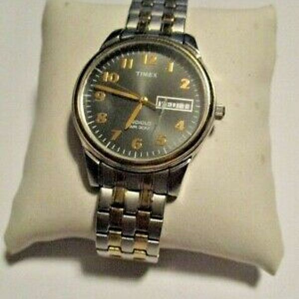 Timex Two-Tone Day & Date Quartz Men's Watch Indiglo Light | WatchCharts