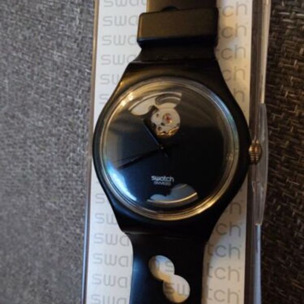 Swatch Swiss Black Watch Automatic 23 Jewels | WatchCharts Marketplace