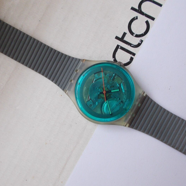 SWATCH " TURQUOISE BAY " '87 PRISTINE - BOX VINTAGE WOW RARE L@@K ...