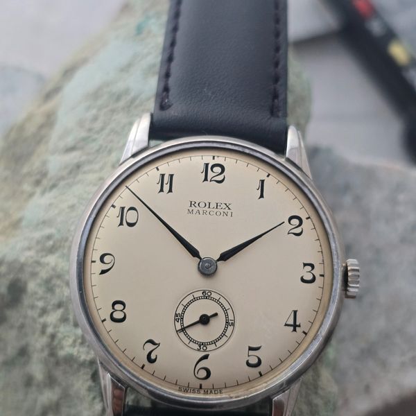 ROLEX MARCONI A CUERDA DE HOMBRE DIAL RESTAURADO COLOR CREMA CAJA ...