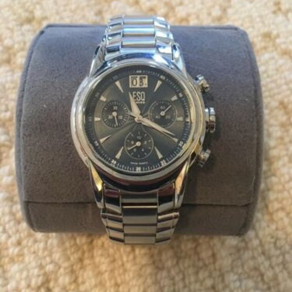 ESQ Swiss By Movado Stainless Steel Wrist Watch for Men E5290 Blue Face ...