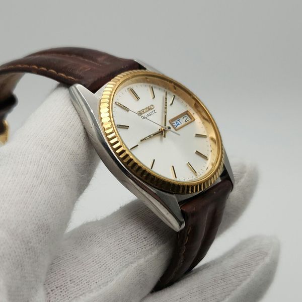 Seiko Men's Vintage Two-Tone Day/Date Quartz Watch 7N43-8119 | WatchCharts Marketplace