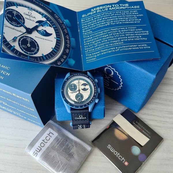 Swatch x Omega Moonswatch Mission To The Super Blue Watch - With Box ...