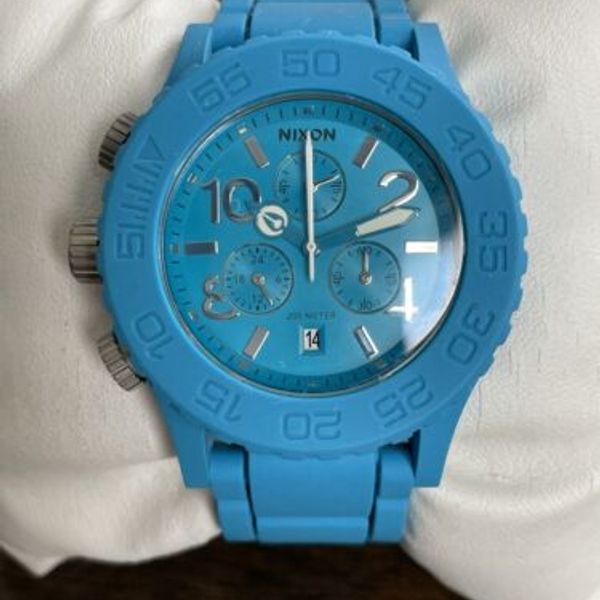 Nixon 42-20 Blue Rubber Chronograph Watch | WatchCharts Marketplace