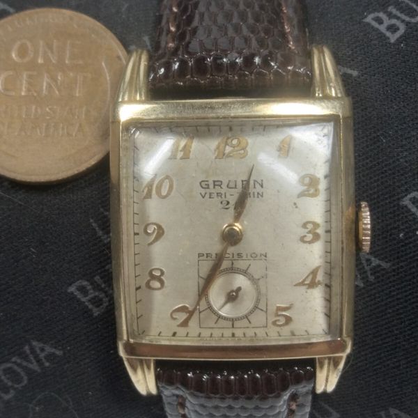 Working Vintage Gruen Precision Veri Thin 335 Mens Tank Watch Stuller ...