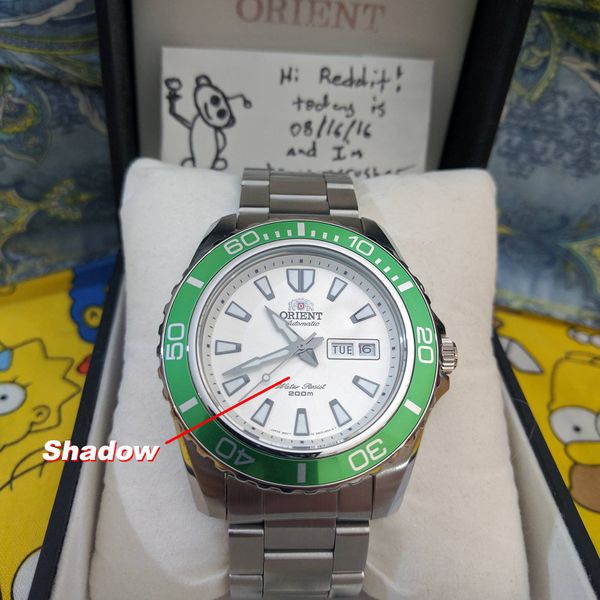 [WTS] Orient Mako XL with green bezel and rare early pearlescent white ...