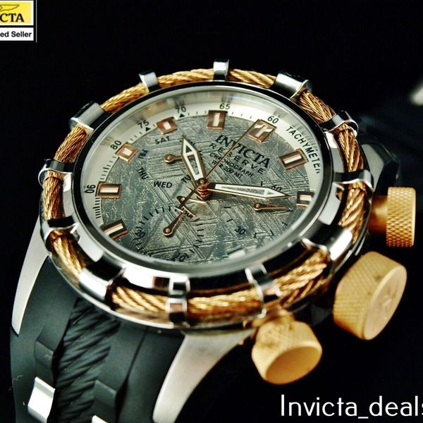 Rare Invicta Men's 50mm BOLT Reserve METEORITE DIAL Swiss Chronograph ...
