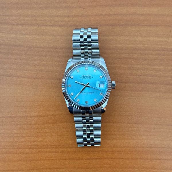 Light blue Seiko Mod diamond dial 39mm | WatchCharts Marketplace
