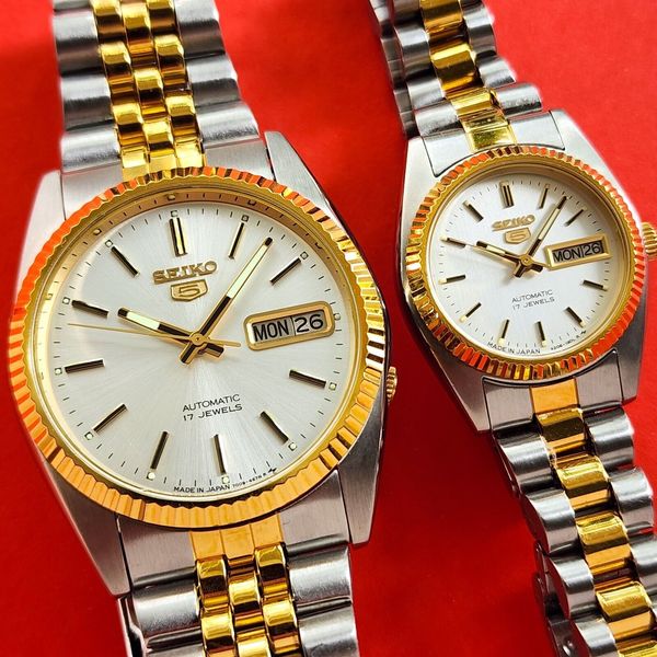 Seiko Automatic His & Hers Watch Set Rare Vintage Set President 7009 ...