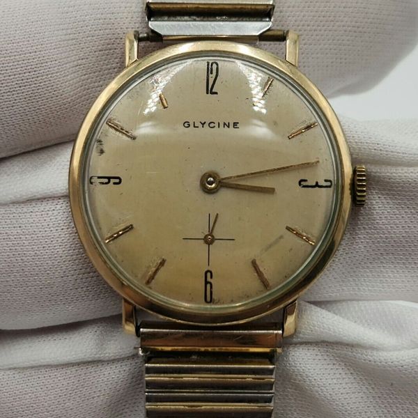 Glycine Men's Vintage 10K Gold Filled Case Mechanical Watch - FOR PARTS ...