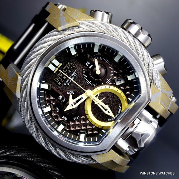 Invicta Reserve Bolt Zeus Magnum Hydroplated 52mm Rubber Swiss Mvt ...