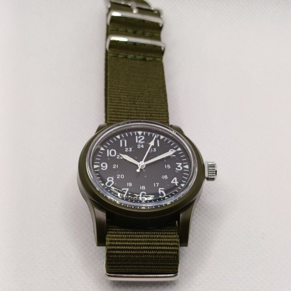 [NEW] Daiso Military Watch Olive Khaki Green Hattori Seiko Movement ...