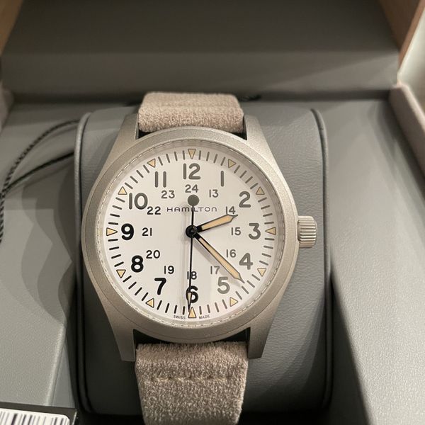 Hamilton Khaki Field Mechanical 42mm White Dial - Brand New/Mint ...