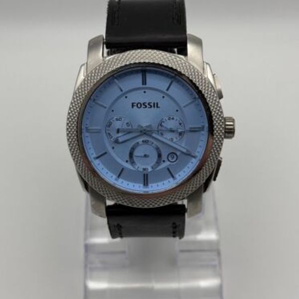 Fossil FS-5160 Analog Quartz Leather Chronograph Blue Crystal Men's ...