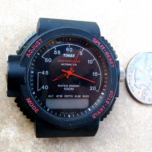 NO RSV RARE TIMEX 40MM MATTERHORN ALTIMETER WATCH BAD JAPAN | WatchCharts Marketplace