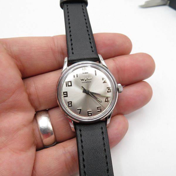Mens Wyler Incaflex stainless steel wrist watch 1970 1-1162 Swiss ETA ...
