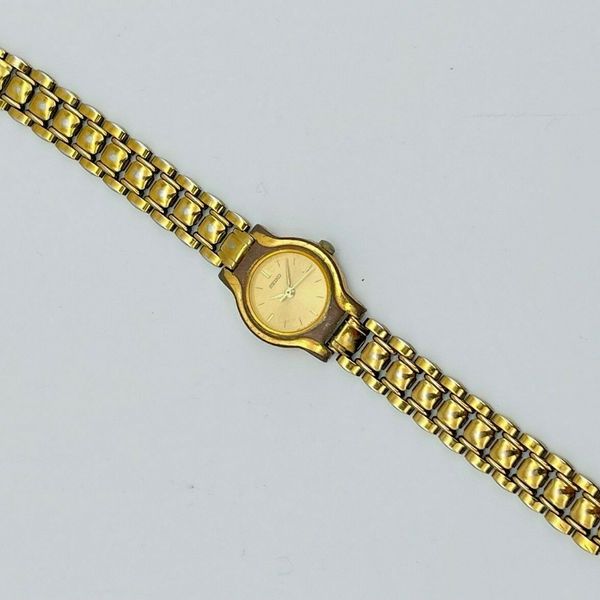 Women's Vintage SEIKO Gold Tone Quartz Dress Watch V401-0289 (Broken Clasp) | WatchCharts