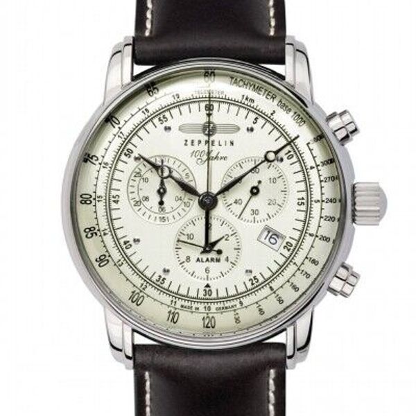 Zeppelin Men's Watch Quartz Chronograph with Leather Strap 100 Years ...