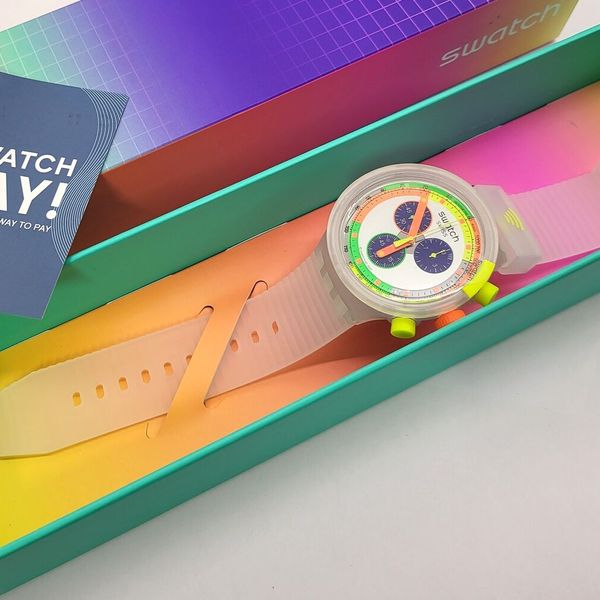 Swatch Big Bold Chrono 2024 - SB02K101-5300 - Neon Jelly Pay - New ...