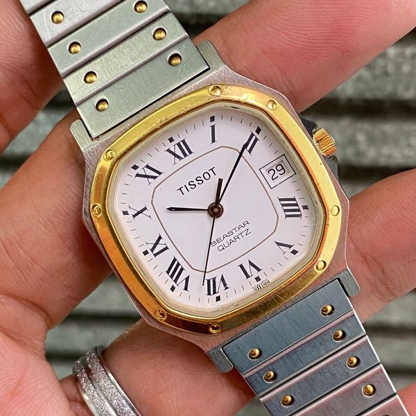 Rare Tissot Seastar Quartz Oak Style Two Tone Octagon Unisex Vintage ...