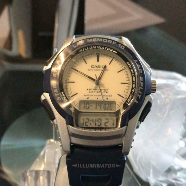 Casio vintage chronograph duplex WS300-2EV Blue, Brand new, collector's ...