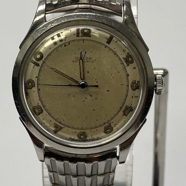 Omega Automatic 1940s Steel Cased Sub Dial Bumper Movement Swiss Made ...