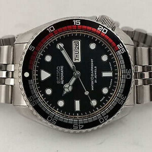 SEIKO DIVER 6309-7290 BLACK SUBMARINER MOD AUTOMATIC MENS WATCH 7N0132 ...