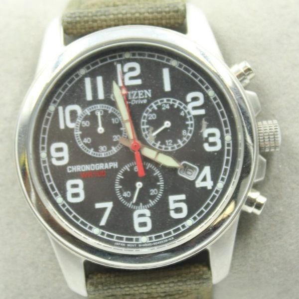 CITIZEN Eco-Drive H500 Black Dial Chronograph Solar Light Wristwatch ...