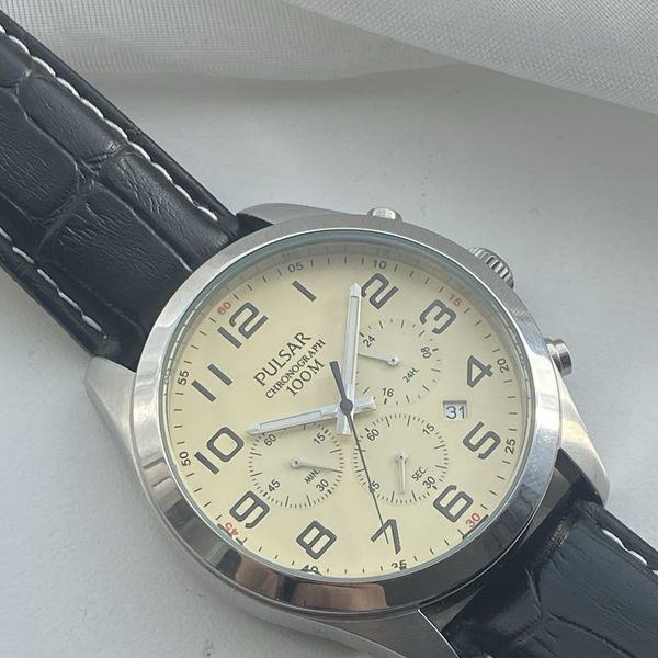 Seiko Pulsar Military Pilot Style Watch Mens Gents Day/Date Vintage ...