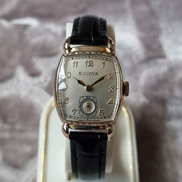 Bulova 1948 MINUTE MAN vintage manual wind watch 10BH Pearl tone dial ...