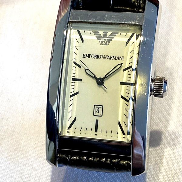 Stylish Genuine Emporio Armani AR-0101 Menâ s Tank Dress Watch ...