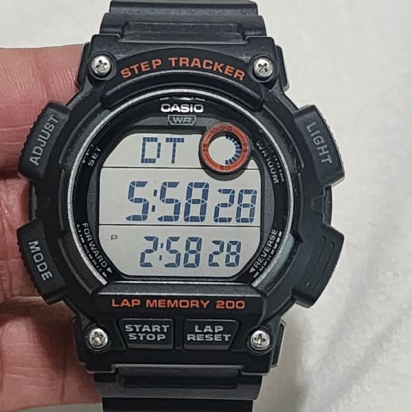 Casio WS - 2100H Men's Large 48mm Black Step Tracker Watch WORKS NICE | WatchCharts Marketplace